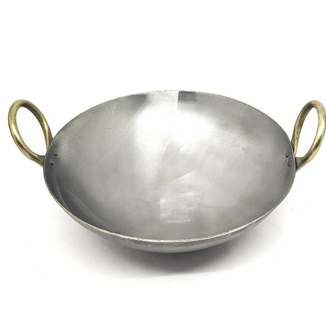 Pure Original Loha Kadhai/Iron Traditional Deep Bottom Wok for Cooking ...