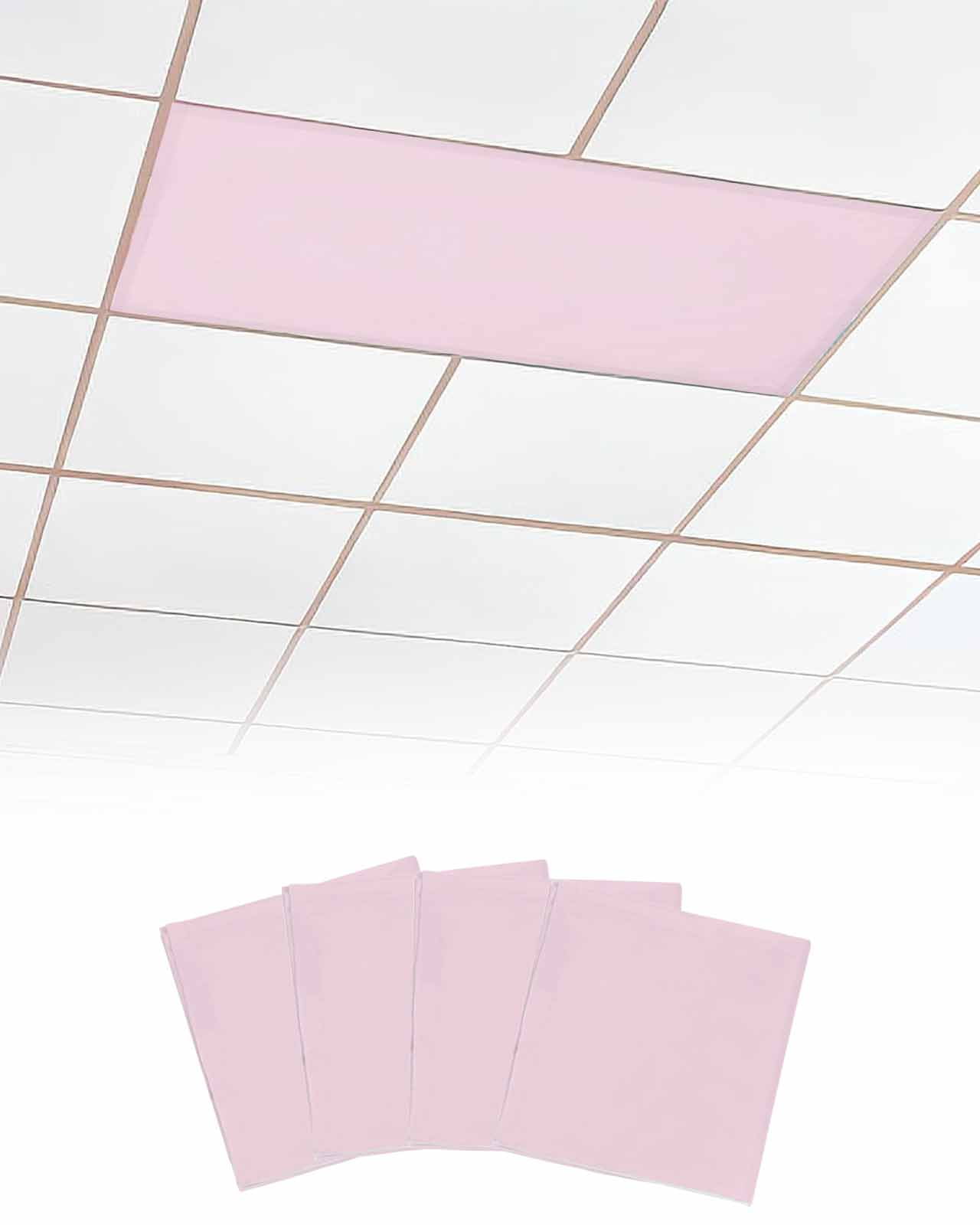 Pure Pink Fluorescent Light Covers for Ceiling Lights 4x2 feet, 4 Pack ...