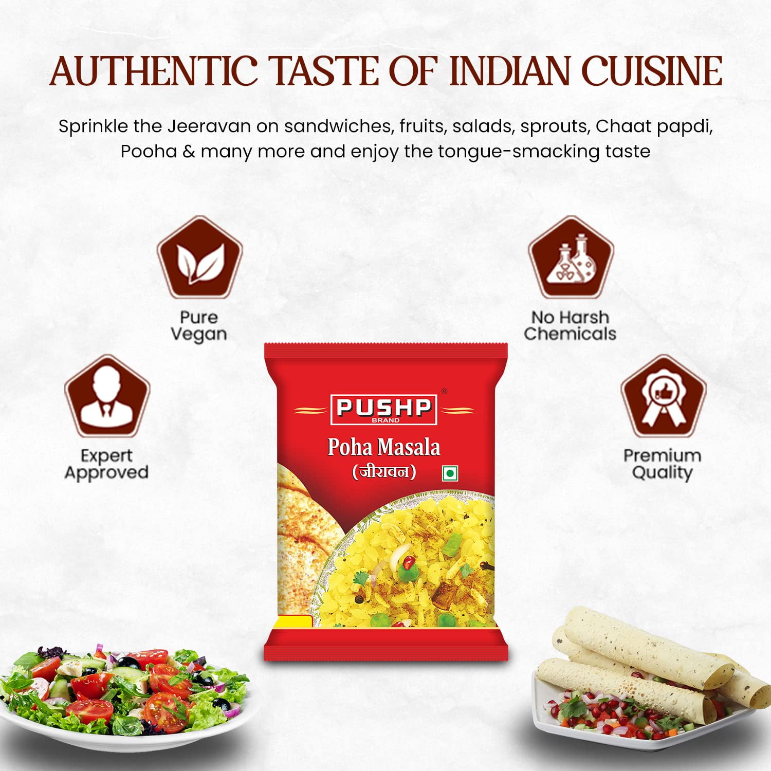Pure Poha Masala Powder By Pushp 100gm, 3.5 Ounce | Pack Of 10 ...