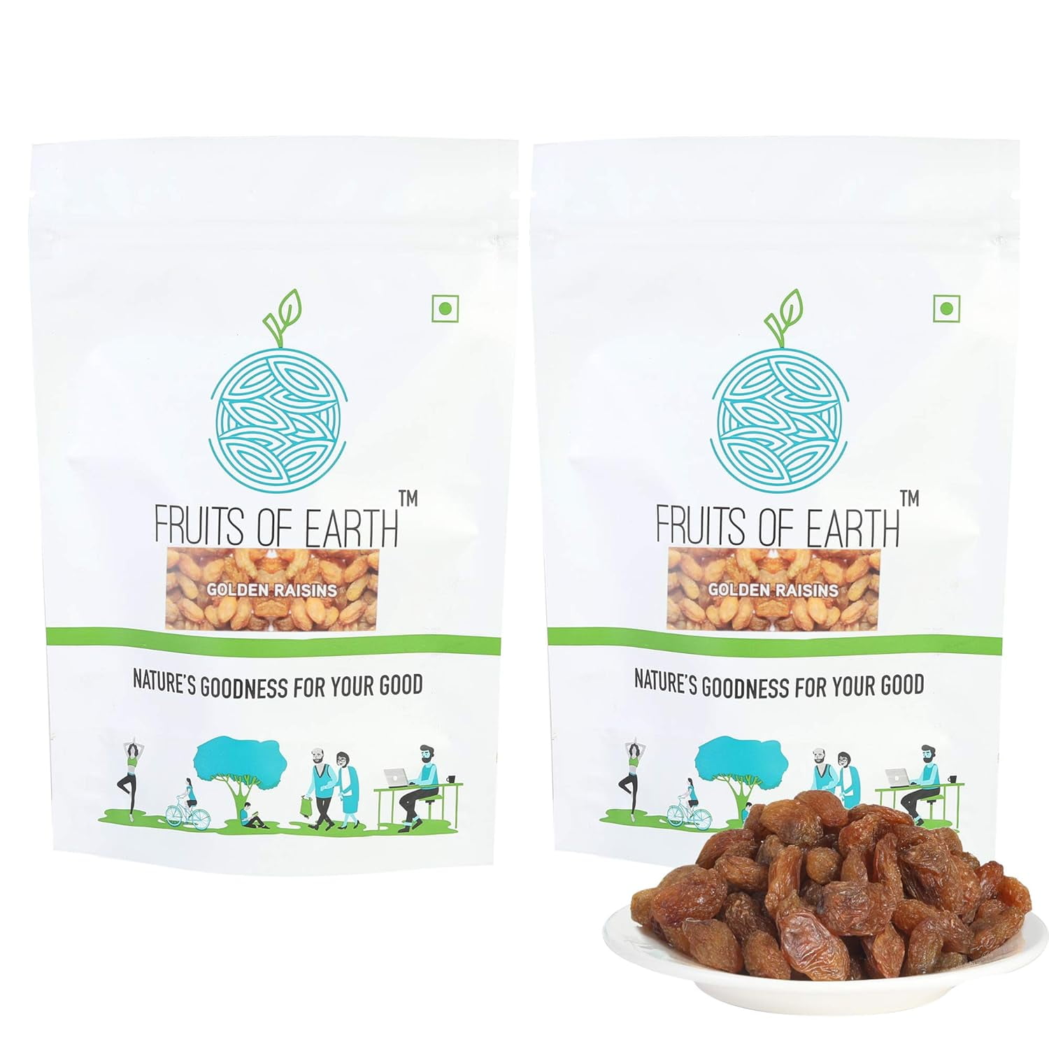 Pure Premium Green Raisins By Fruits Of Earth 500gm, (250gm * 2) | High ...
