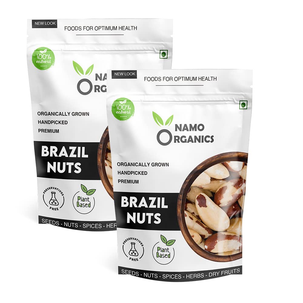 Pure Premium Jumbo Brazil Nuts By Namo Organics 1kg, (500gm * Pack Of 2 ...