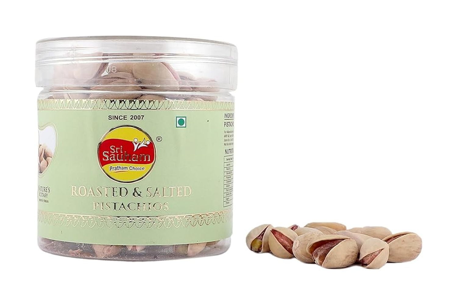 Pure Premium Nature Ecstasy Pistachios By Sri Sauham 150gm, | Rich In ...