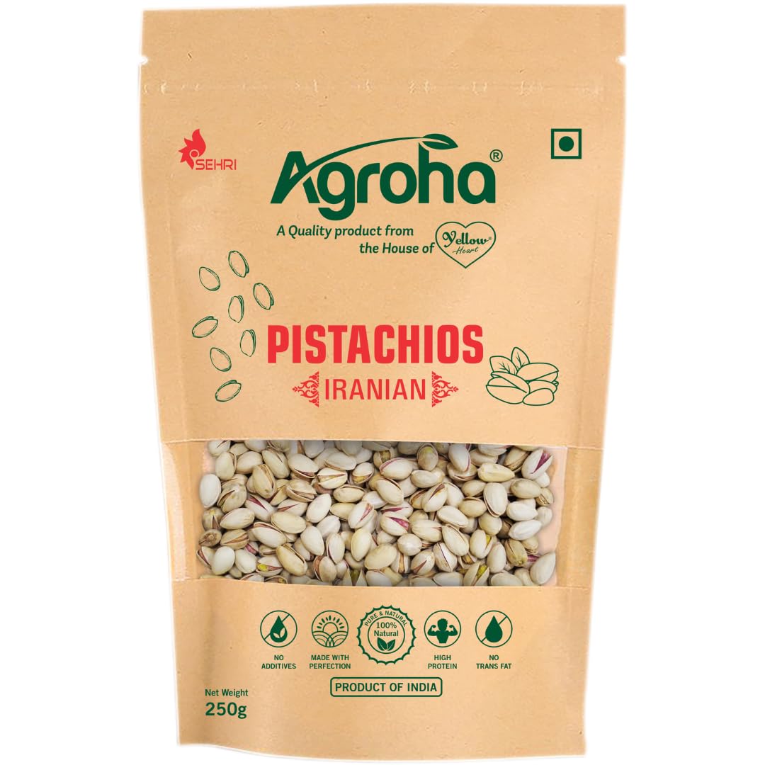 Pure Premium Pistachios With Shell By Agroha 250gm, | Super Crunchy & Delicious Healthy Snack ...