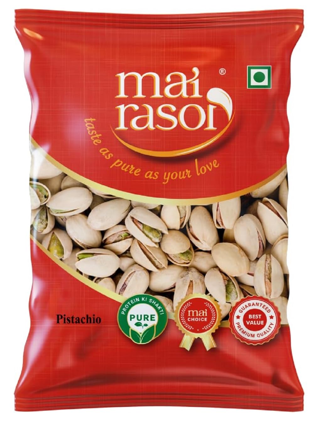 Pure Premium Roasted And Salted Pistachios By Mai Rasoi 500gm, | Rich In Nutrients Protein Fiber ...