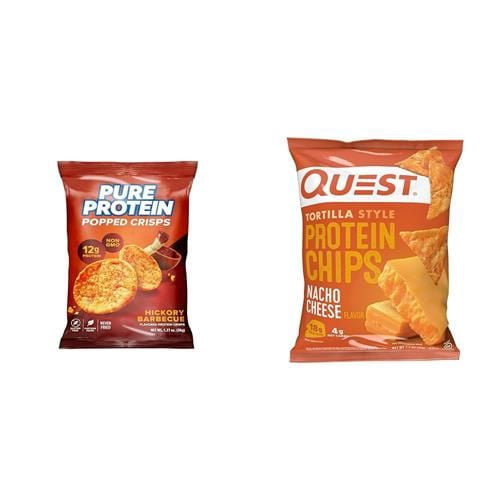 Pure Protein 12G Protein Hickory Bbq Popped Crisps 12 Count & Quest ...