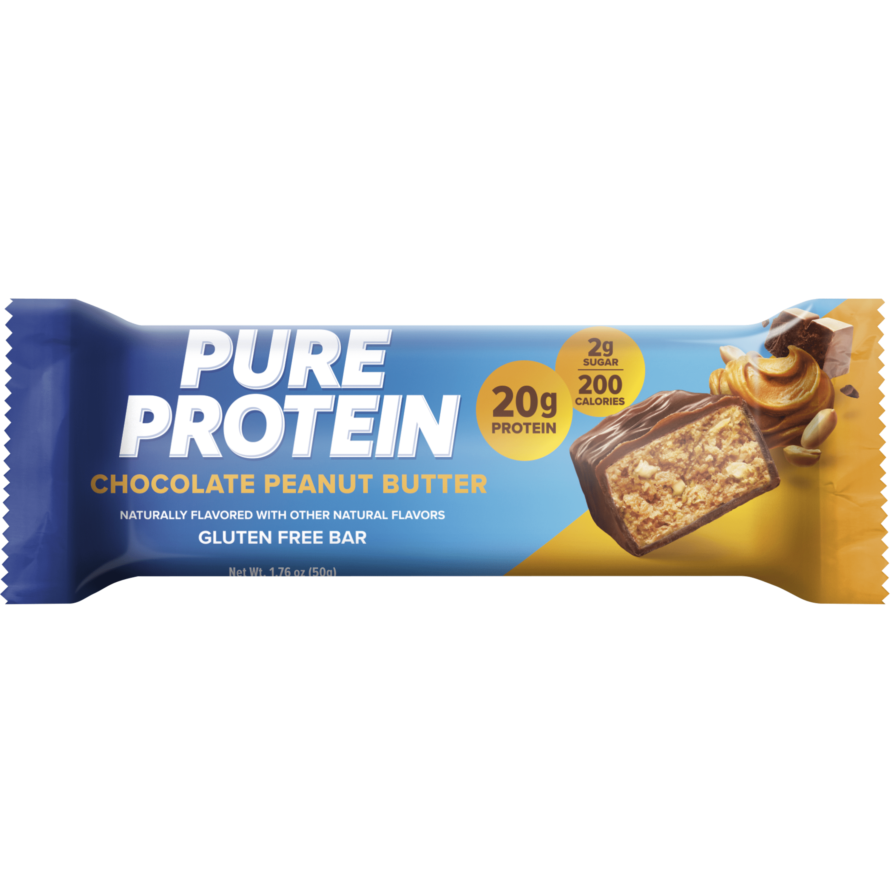 Pure Protein Bar, Peanut Butter, 20g Protein, 6 Ct, Chocolate Flavor ...
