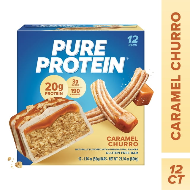 Pure Protein Bars, Caramel Churro, 20g Protein, Gluten Free, 1.76 oz ...