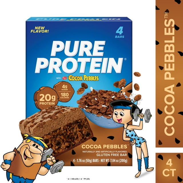 Pure Protein Bars, Cocoa Pebbles, 20g Protein, 1.76 oz, 4 Count ...