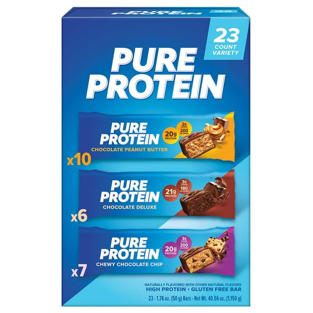 Pure Protein Bars Variety Pack 1.76 Ounce (23 Count) - Walmart.com
