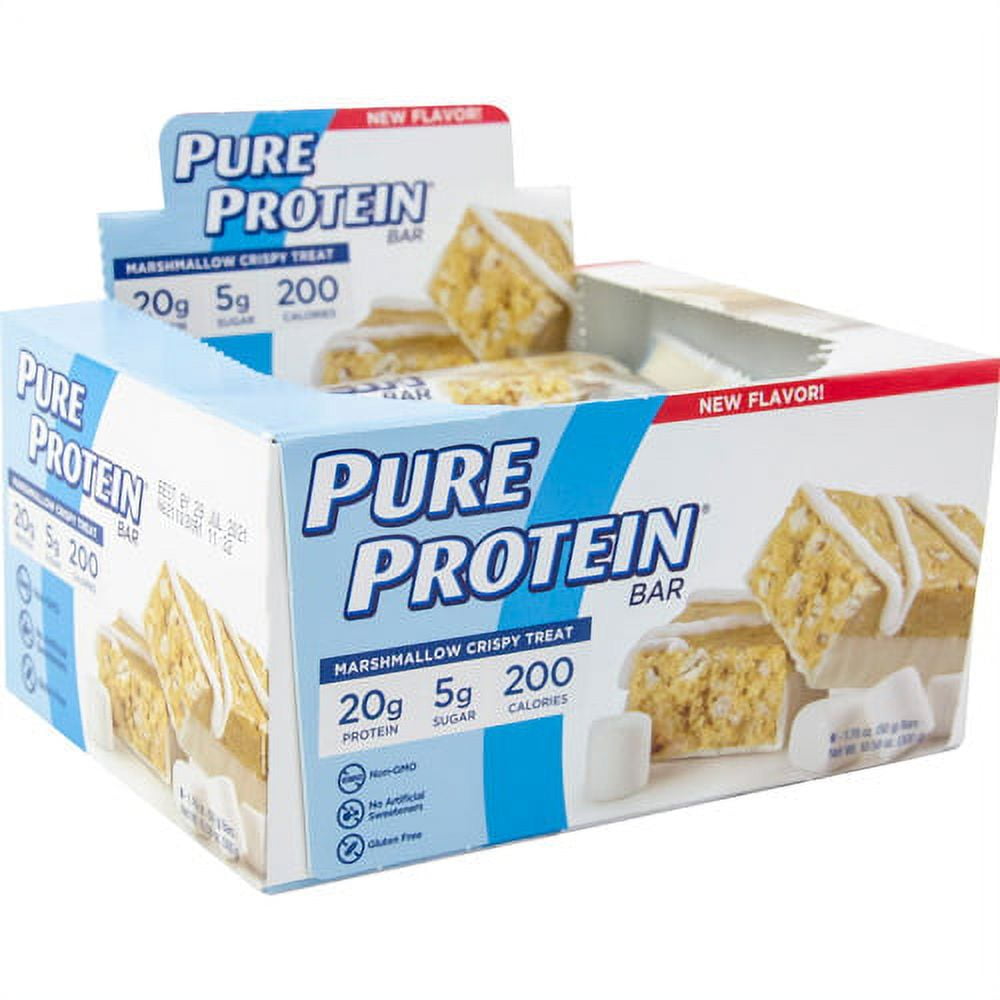 Pure Protein, Marshmallow Crispy Treat, 6 Bars - Walmart.com