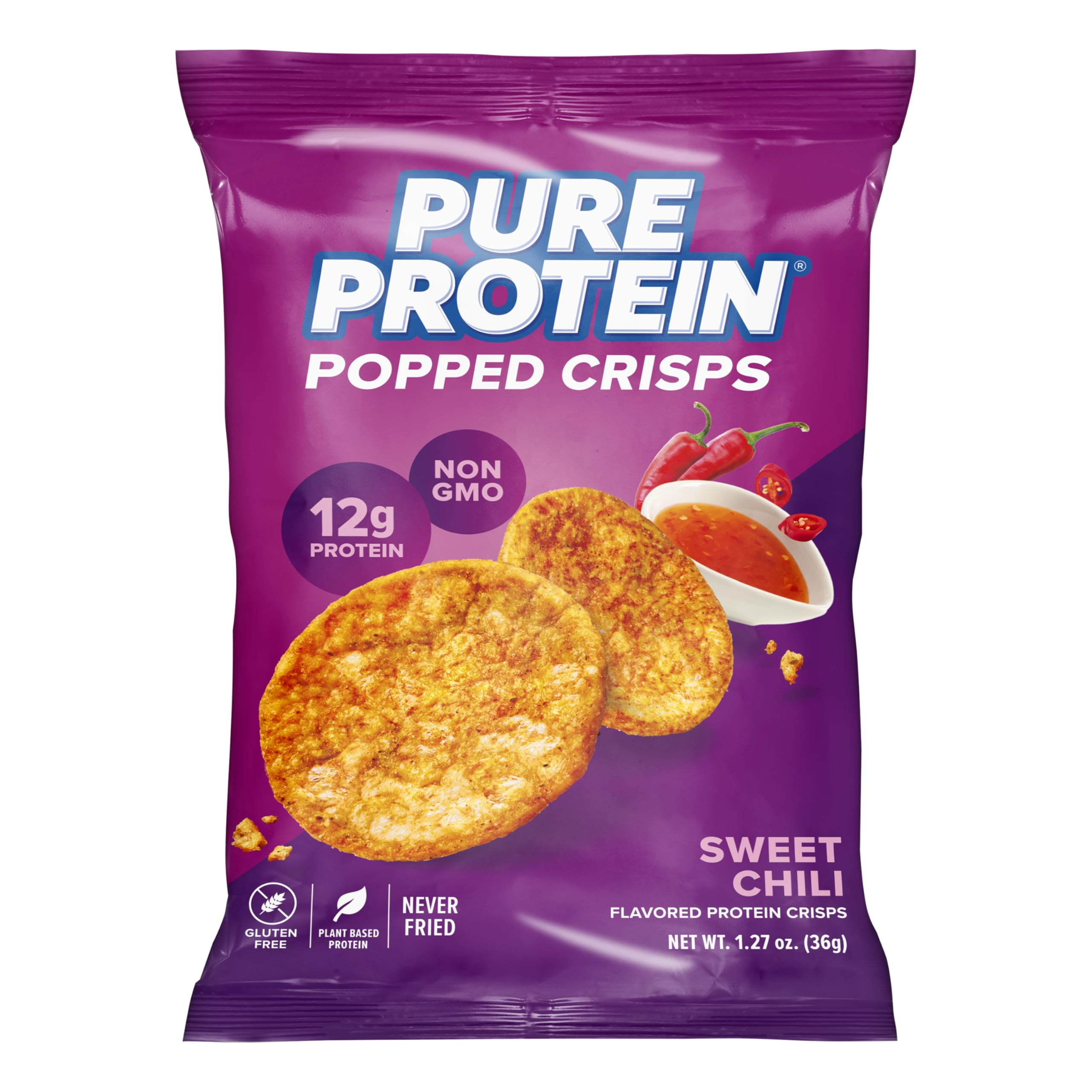 Pure Protein Popped Crisps, Hickory Barbeque, High Protein Snack, 12G ...