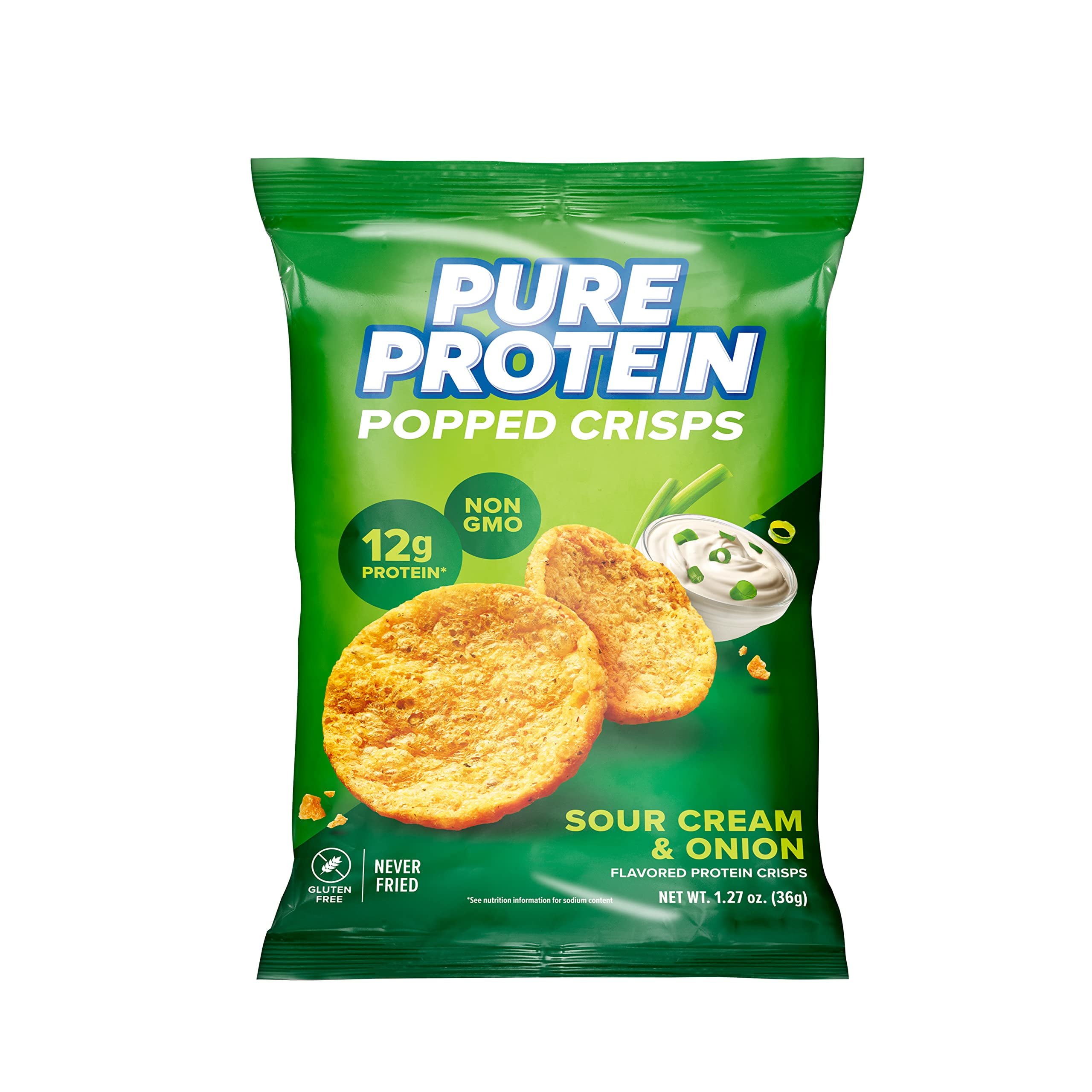 Pure Protein Popped Crisps, Sour Cream & Onion, High Protein Snack, 12G ...