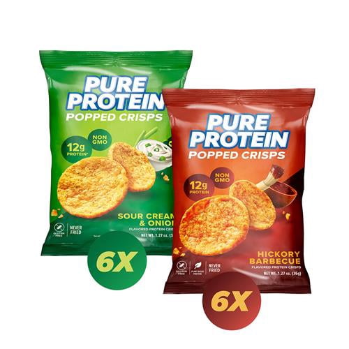 Pure Protein Popped Crisps Variety Pack, Hickory Barbecue And Sour ...