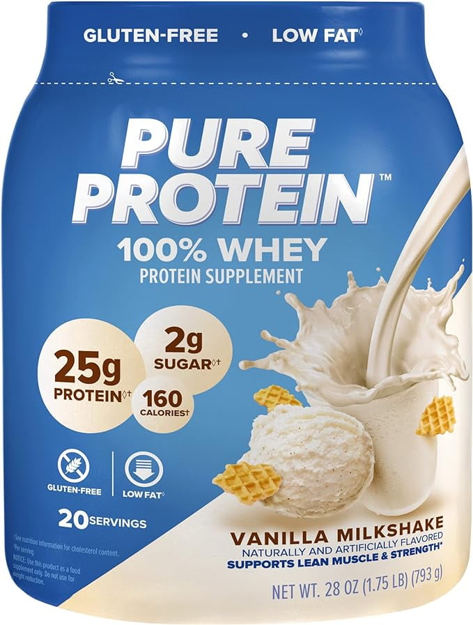Pure Protein Powder, Whey, High Protein, Low Sugar, Gluten Free ...