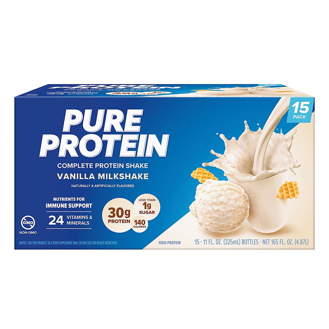 Pure Protein Ready To Drink Shake Vanilla, 30g Protein, 15 ct./11 oz ...