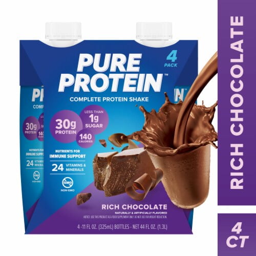 Pure Protein Rich Chocolate Complete Protein Shakes 4 ct / 11 fl oz ...