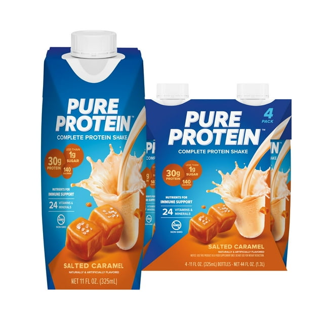 Pure Protein Salted Caramel Complete Protein Shake, 11 fl oz, 4 Ct ...