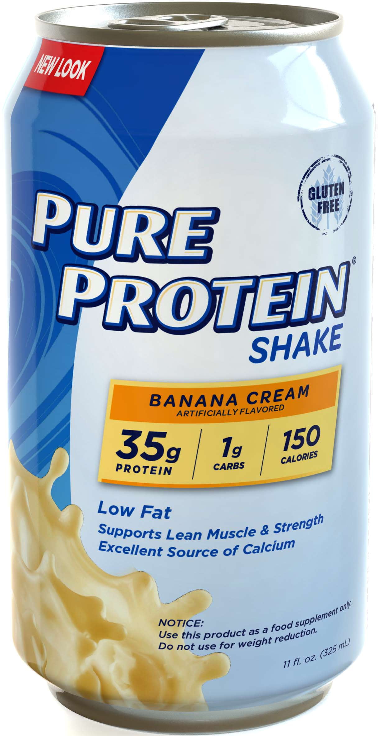 Pure Protein Shake, Banana Cream, 35g Protein, 11 Fl Oz, 12 Ct ...
