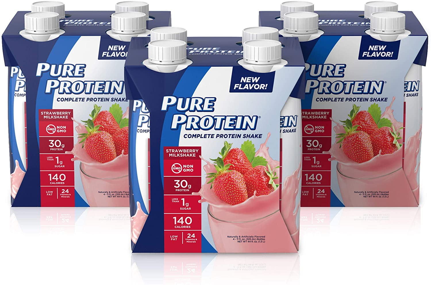 Pure Protein Shake, Strawberry, 30g Protein, 11 fl oz, 12 Ct - Walmart ...