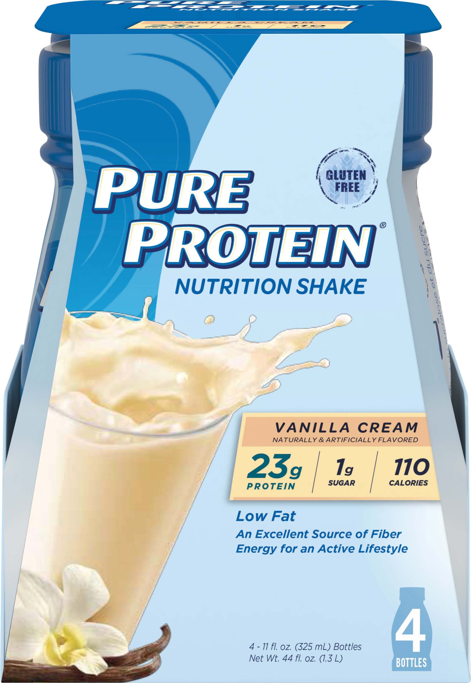 Pure Protein Shake, Vanilla Cream, 23g Protein, 4 Ct - Walmart.com
