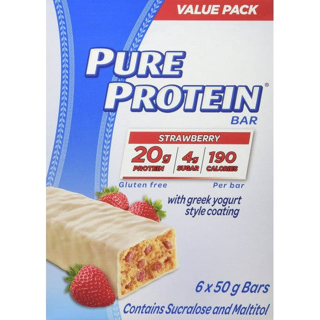 Pure Protein, Strawberry with Greek Yogurt Coating 6ct x 50g/1.8oz ...
