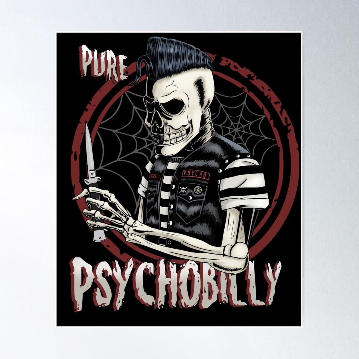 Pure Psychobilly Poster Wall Art, Modern Wall Decor For Living Room ...