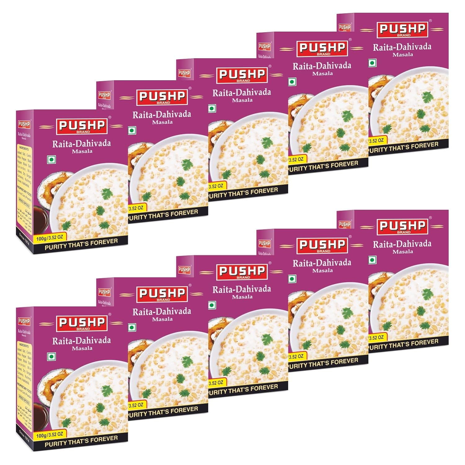 Pure Raita Dahivada Masala Powder By Pushp 100gm, 3.5 Ounce | Pack Of ...