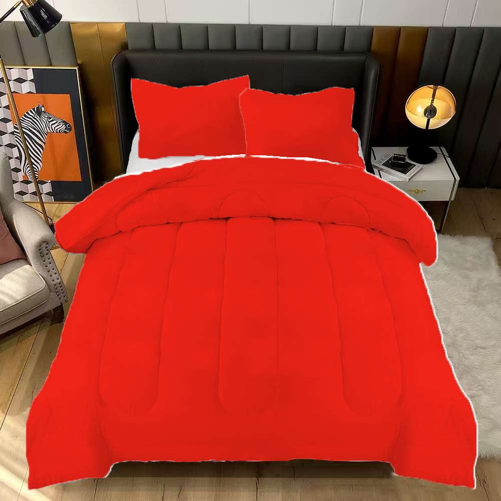 Pure Red Comforter Set King Size Bedding Set For Travl Bedroom Decor ...