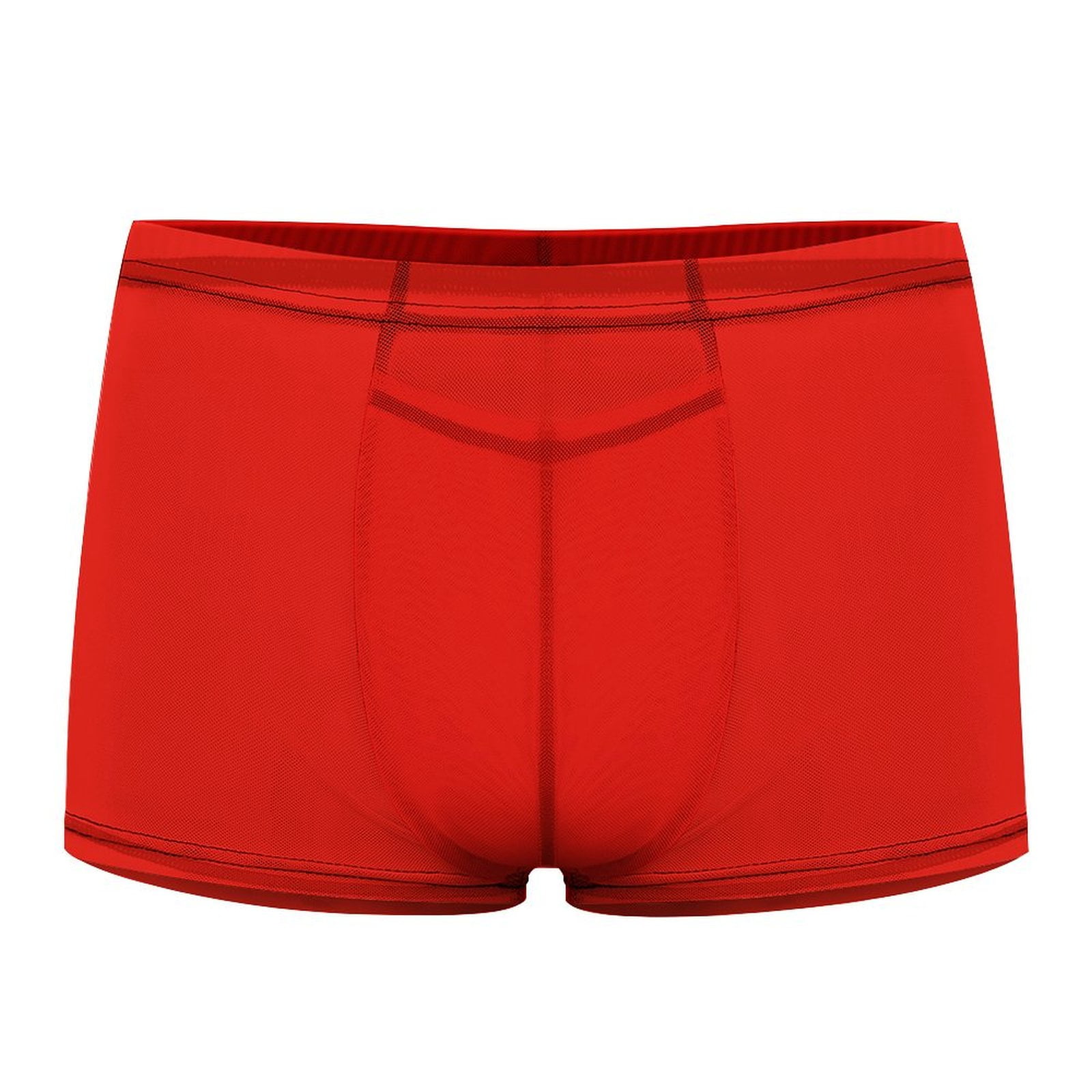Pure Red Men's Mesh Boxer Briefs Cooling Breathable Sports Underwear ...