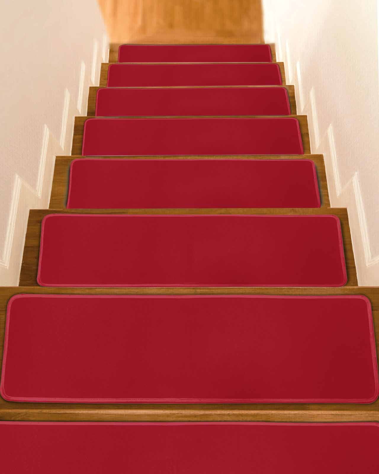 Pure Red Non-Slip Stair Treads for Wooden Steps, 15 Pack-8x30in Carpet ...