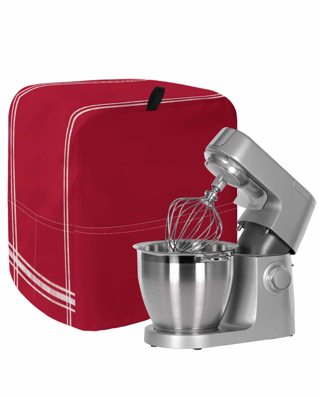 Pure Red Stand Mixer Dust Cover with Storage Pocket & Handles, Simple ...