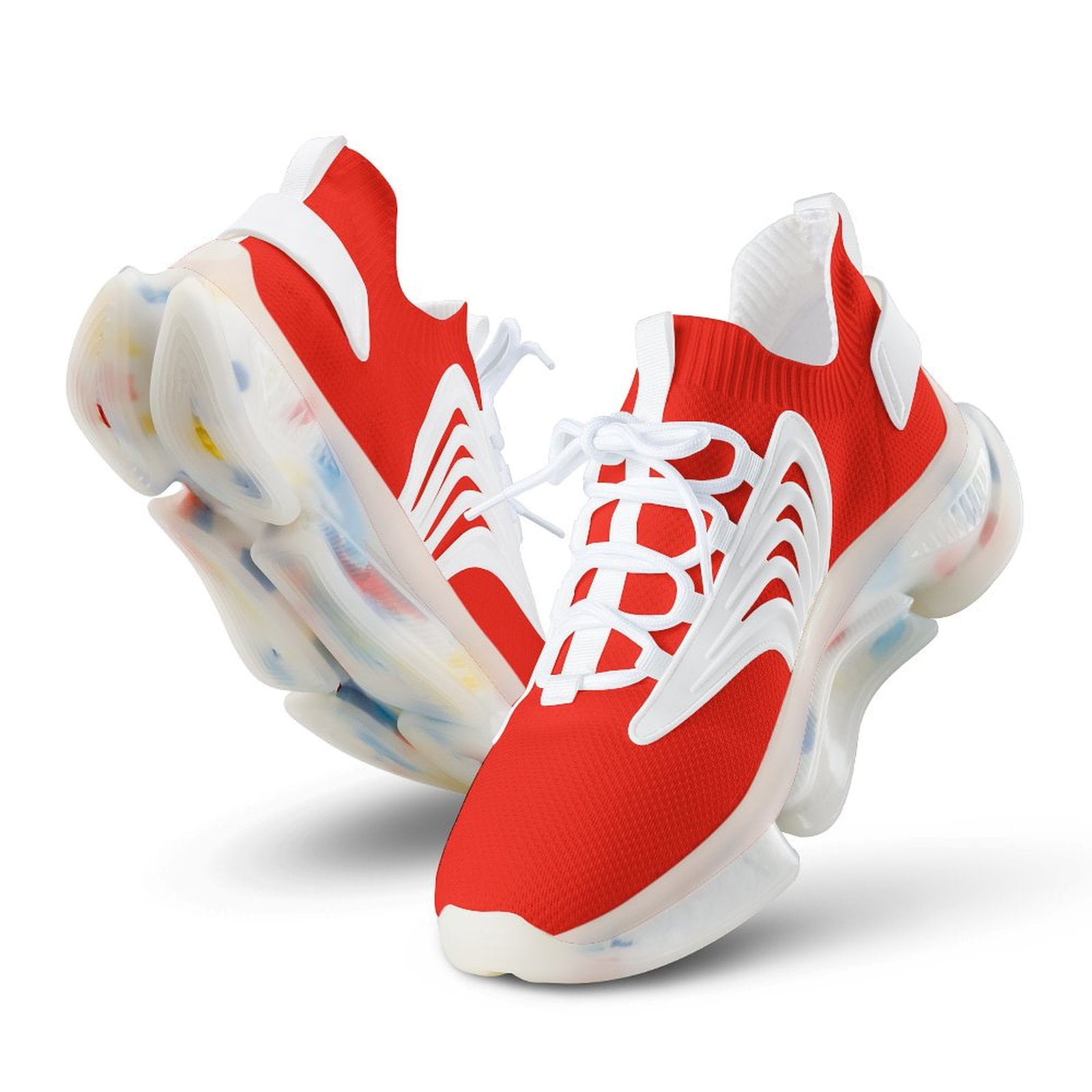Pure Red Walking Shoes for Men Woman Lightweight Tennis Fashion Elastic ...