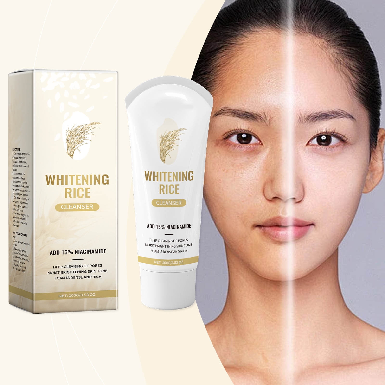 Pure Rice Clay To Foam Cleanser Exclusive Korean Rice Extracts Cleanser ...