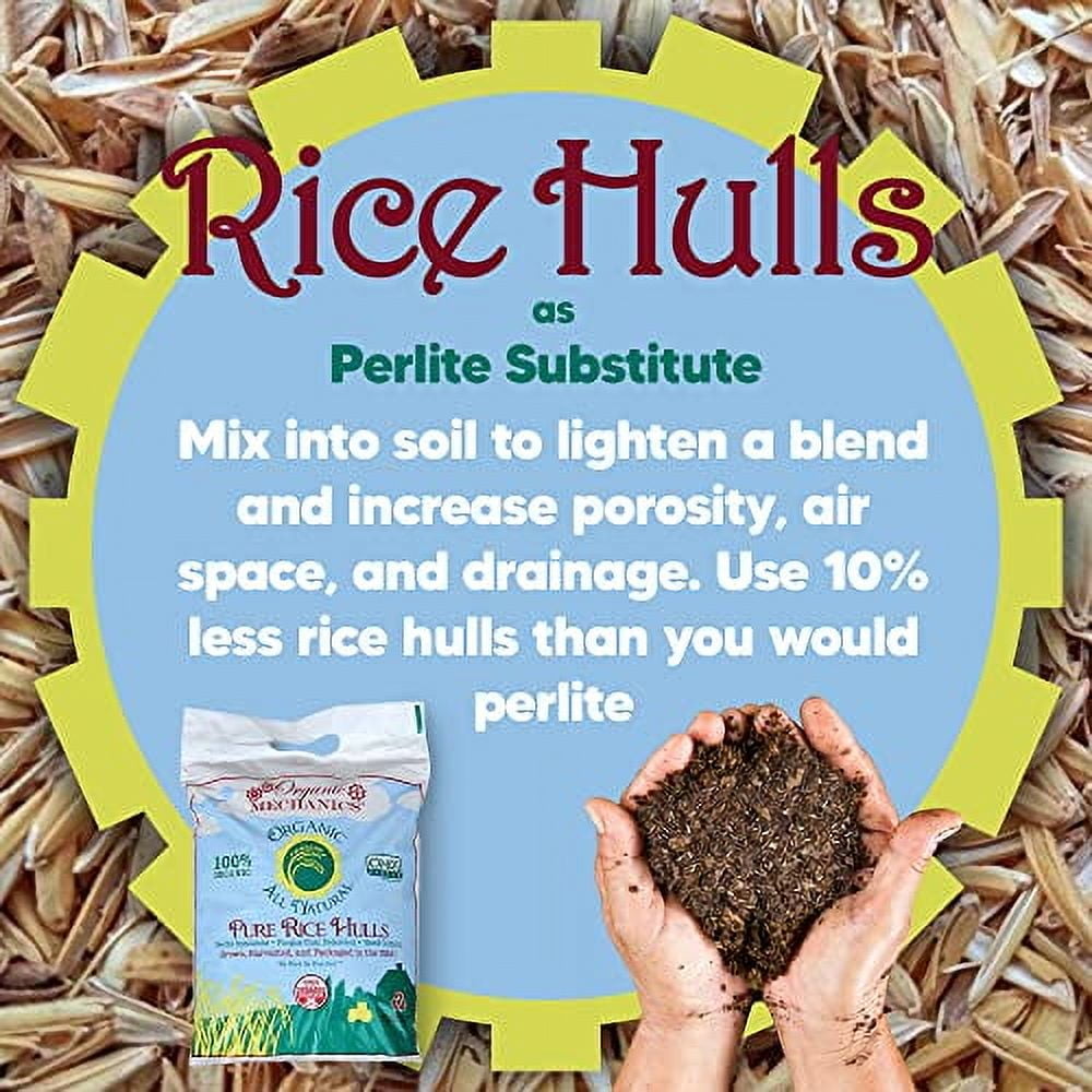 Pure Rice Hulls, 2 Cu - Sustainable Alternative to Perlite - Enhances ...