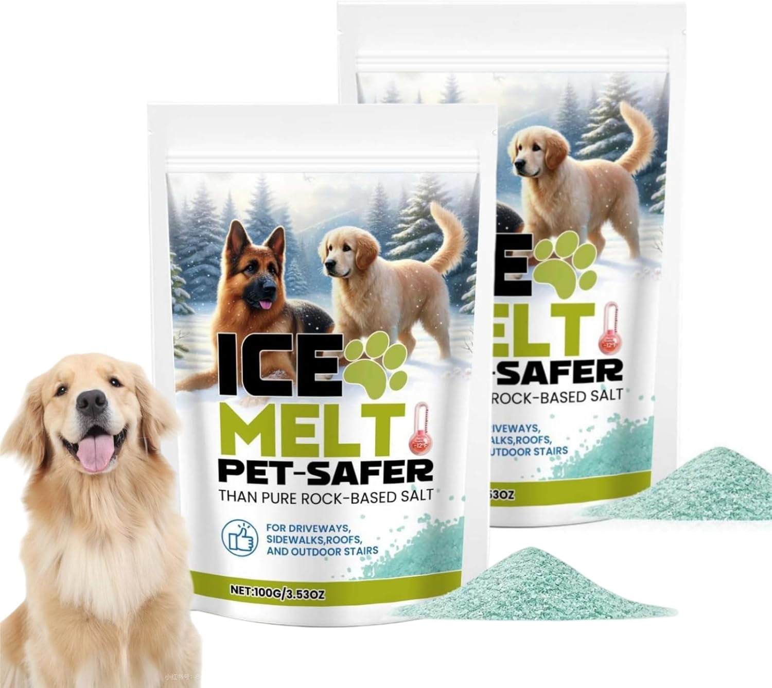 Pure Rock-Based Pet-Safe Ice Melt, Fast-Acting Snow Melting Agent for ...