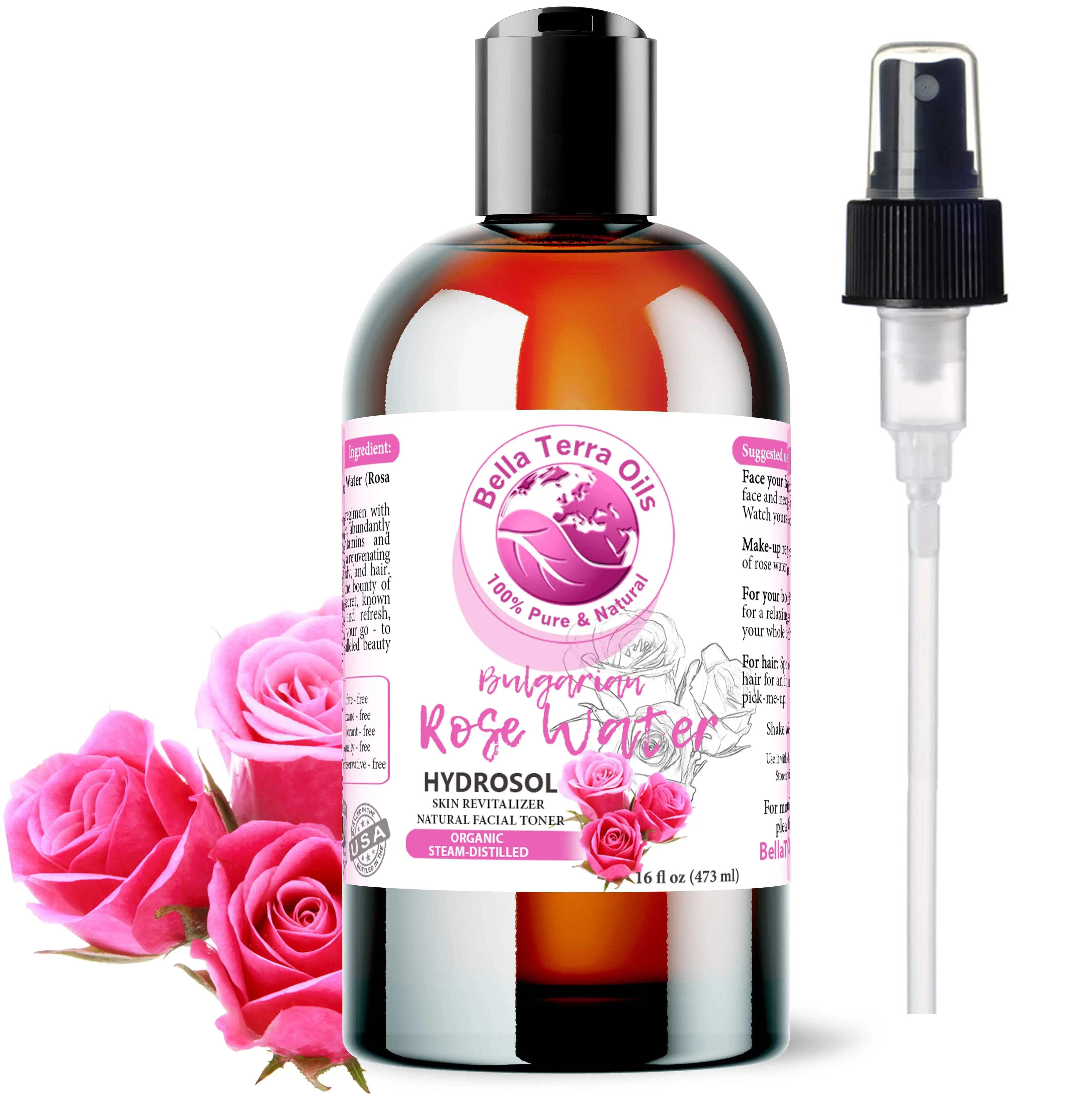 Bella Terra Oils, Pure Rose Water Hydrosol, 16oz, Face & Skin Toner ...