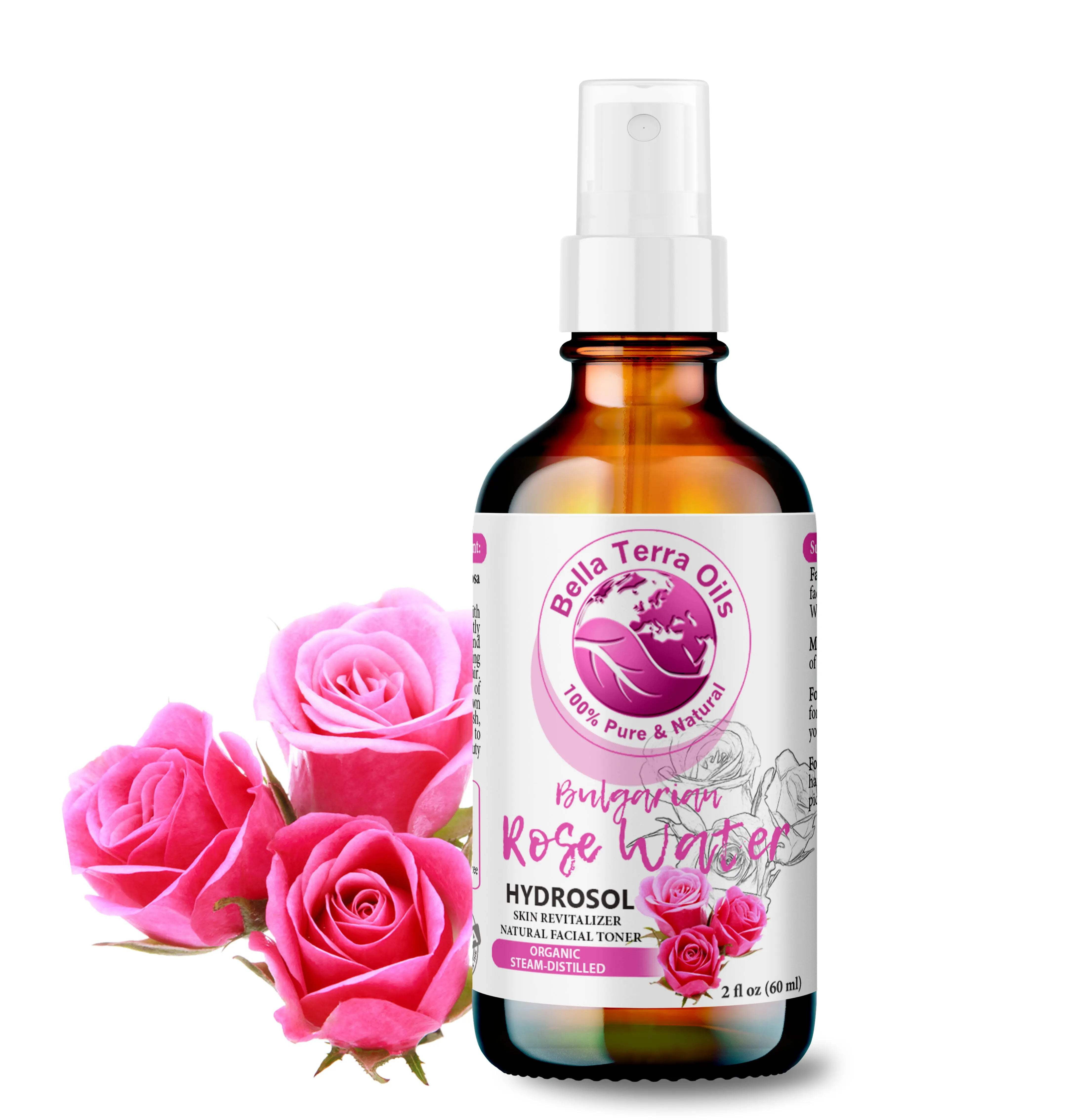 Pure Rose Water Hydrosol 100% Natural Skin Hair Face Toner Aromatherapy ...
