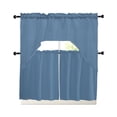 Pure Royalblue Kitchen Curtain and Valance Set 3 Pieces, Rod Pocket ...