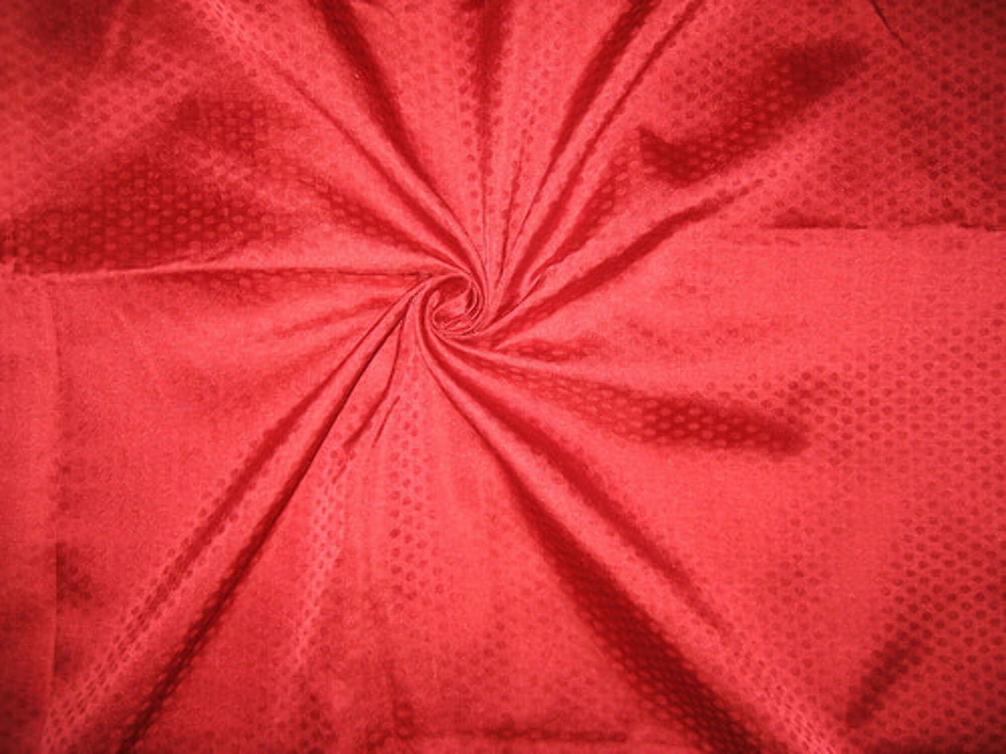 Pure SILK BROCADE FABRIC Medium Red Colour - Walmart.com