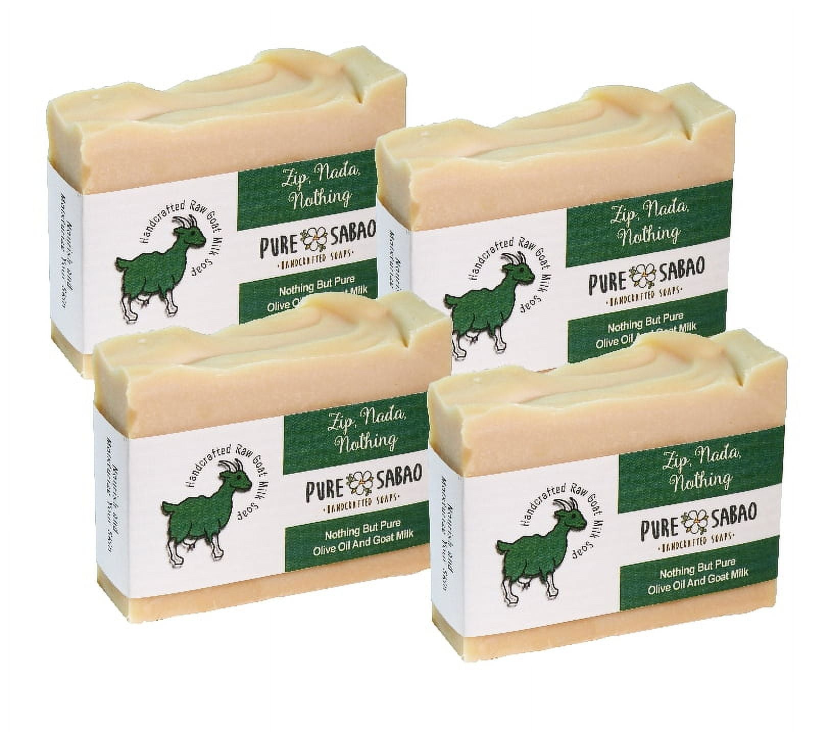 Pure Sabao – Zip, Nada, Nothing – Olive oil and Goat Milk Soap – 4 pack ...
