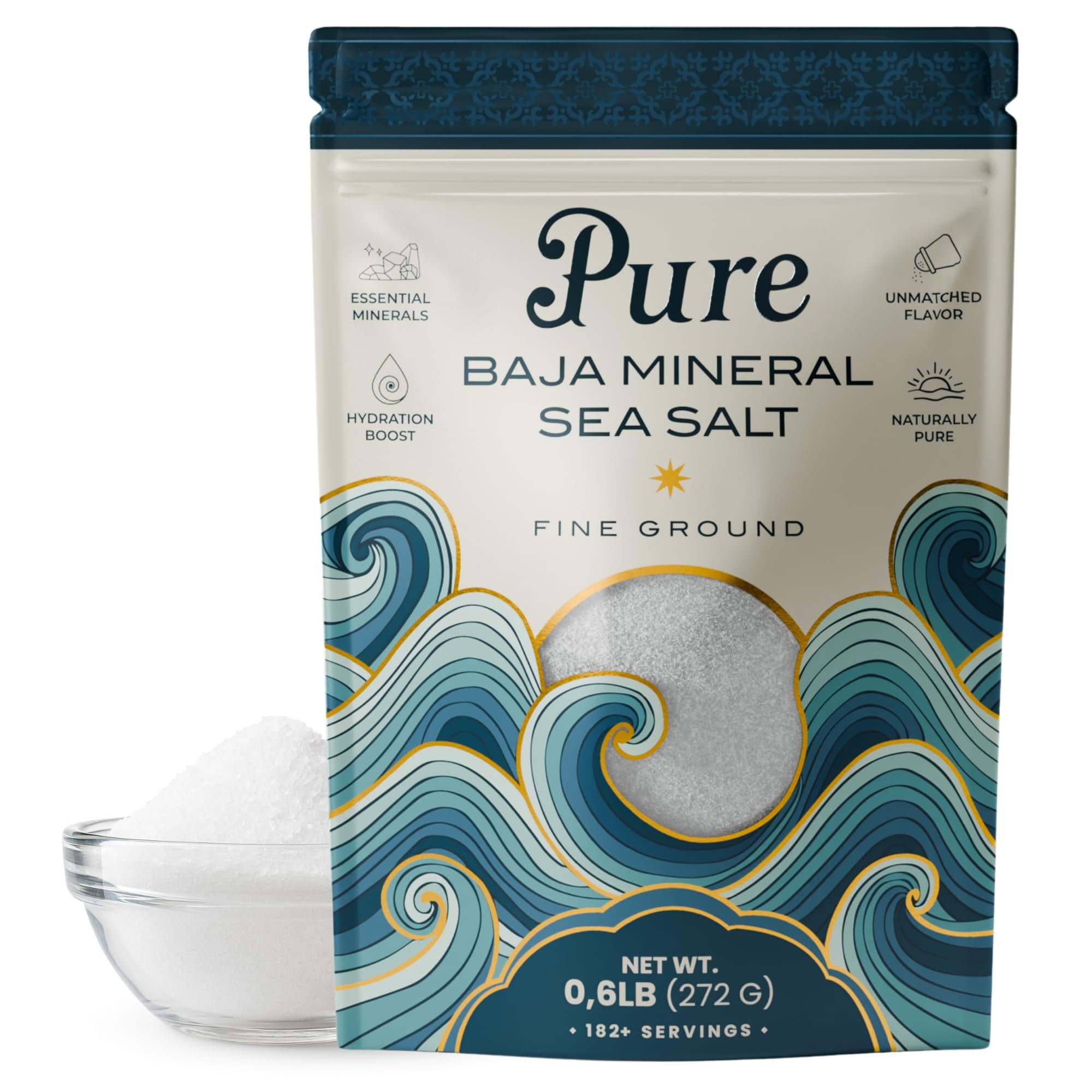 Pure Sea Salts Baja HMF23 Mineral Sea Salt, Ground, 0.6 lb. 100% ...