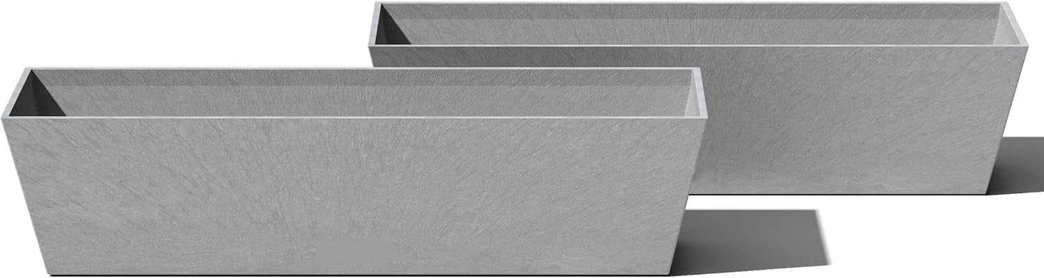 Pure Series Window Box Planter - Long Rectangular Planter for Indoor or ...