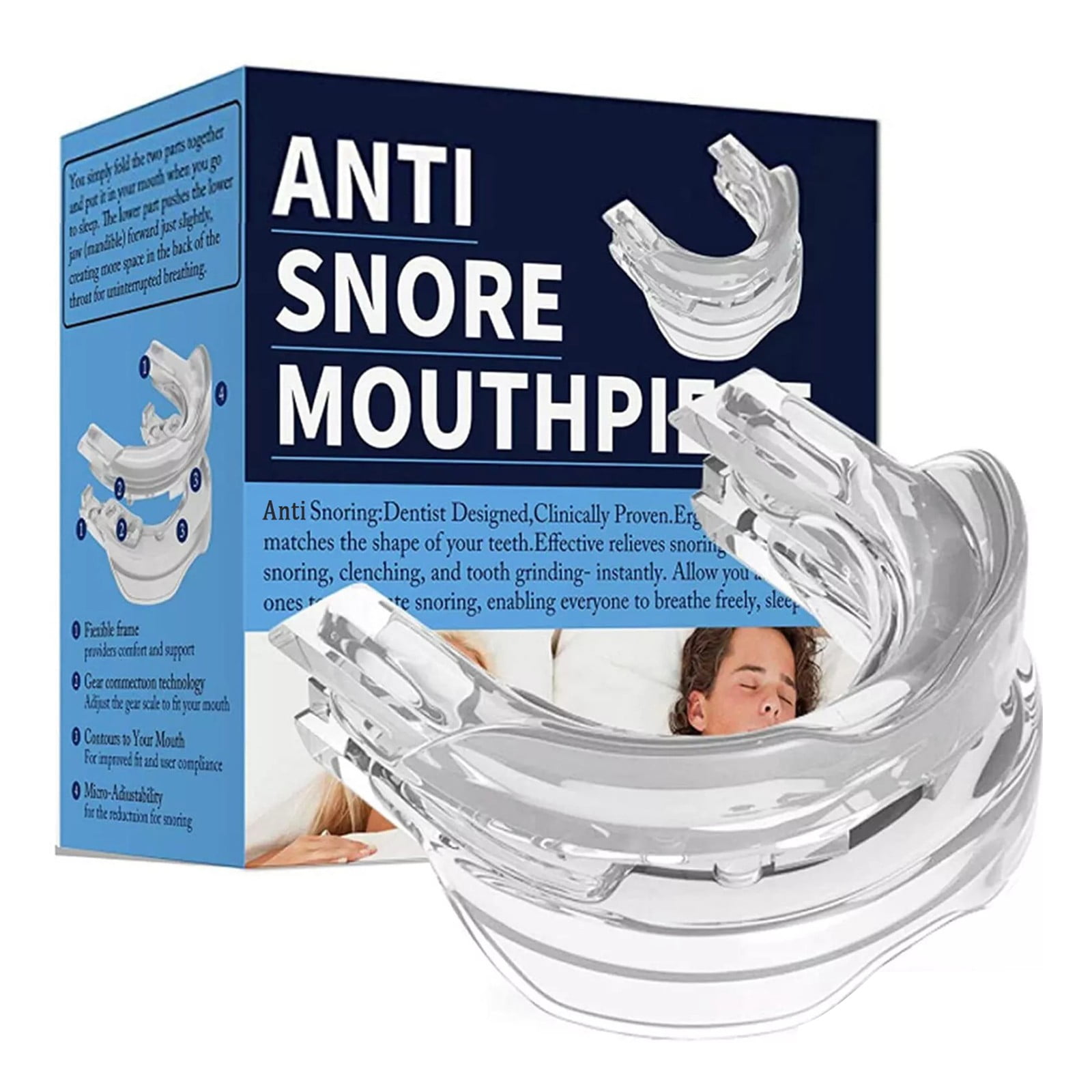 Pure Silicone Mouthpiece Guard - For Night Sleep - Walmart.com