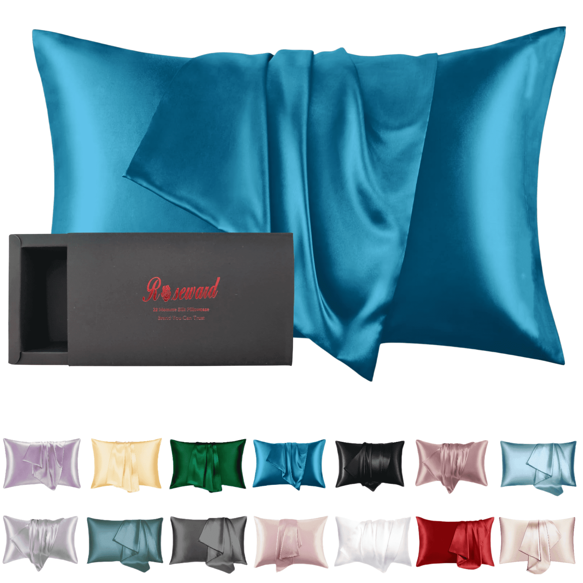 Pure Silk Pillowcase for Hair and Skin Made in USA, 22 Momme Real Silk ...