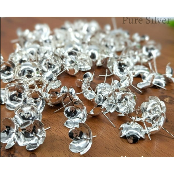 Pure Silver 108 Flowers, 108 Silver Pooja Flowers - Set of 108 flowers ...