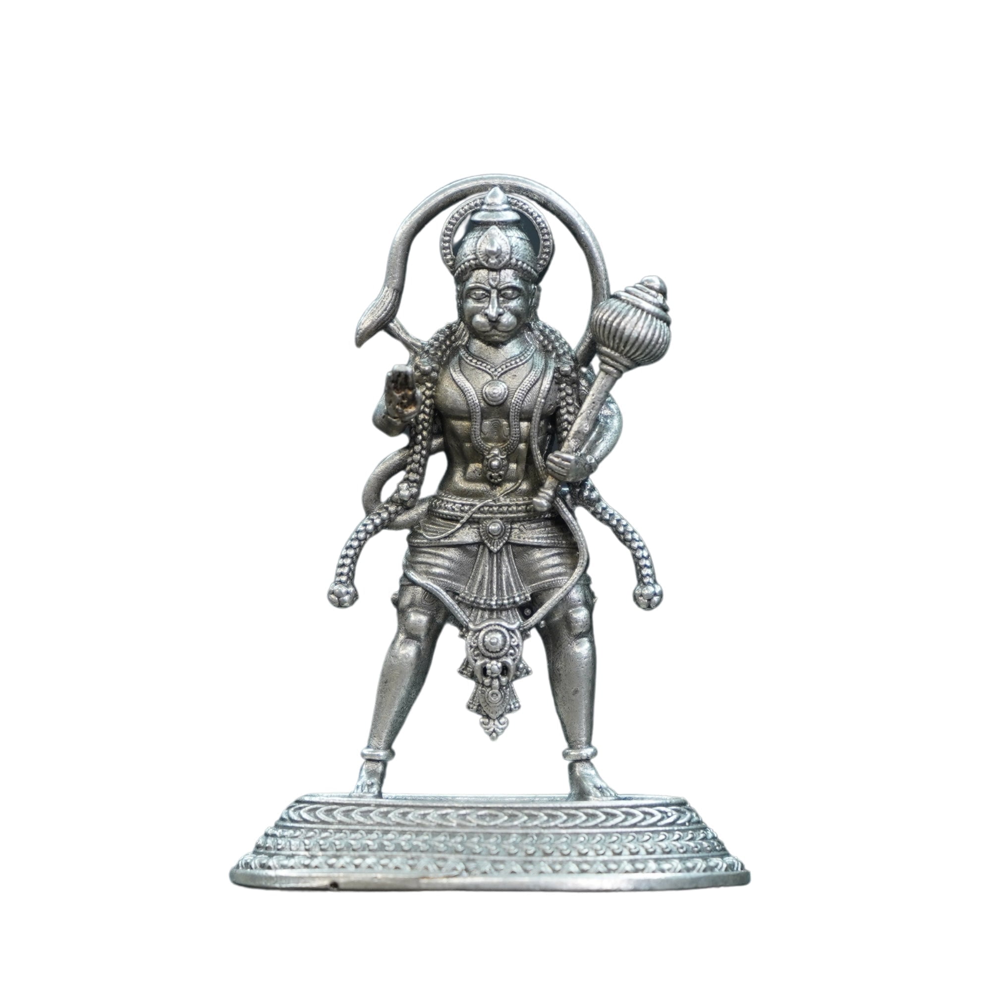 Pure Silver Antique Hanuman Idol Standing With Mala 22.85G - Walmart.com