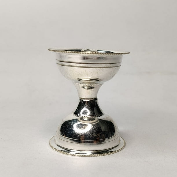 Pure Silver Deepam Diyas Pair 40g, Diya Temple Pooja, Deepam for Temple ...