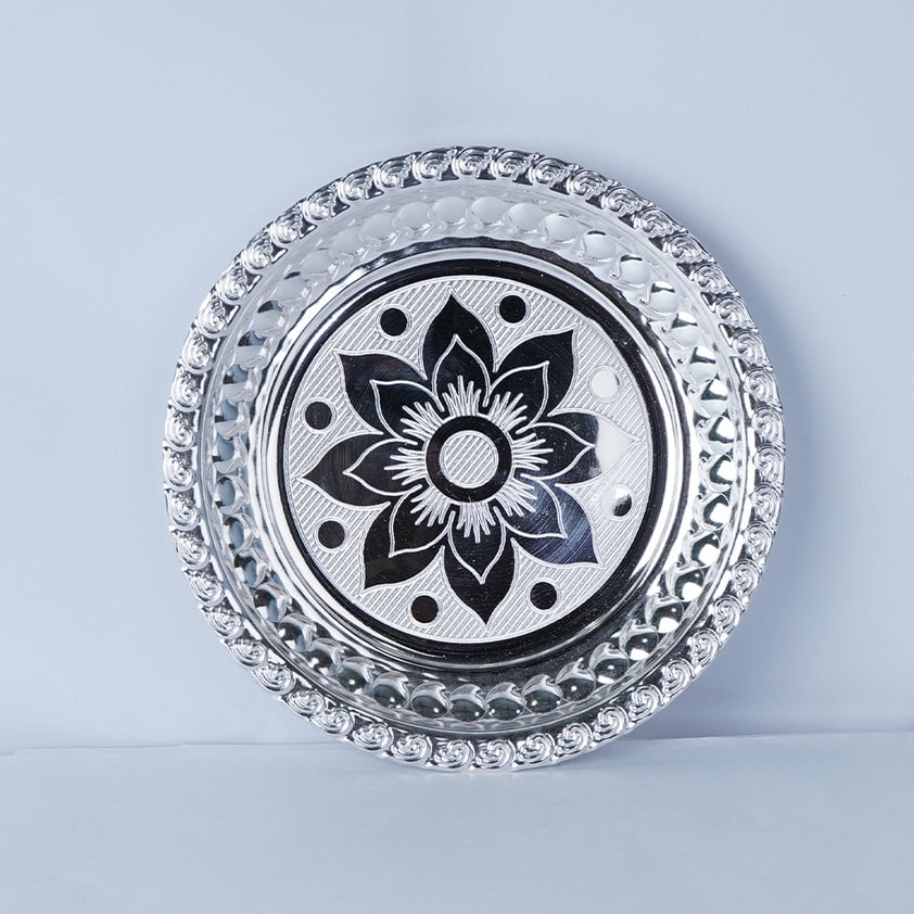 Pure Silver Design Plate 66g, Silver Plate, Silver Plate For Pooja ...