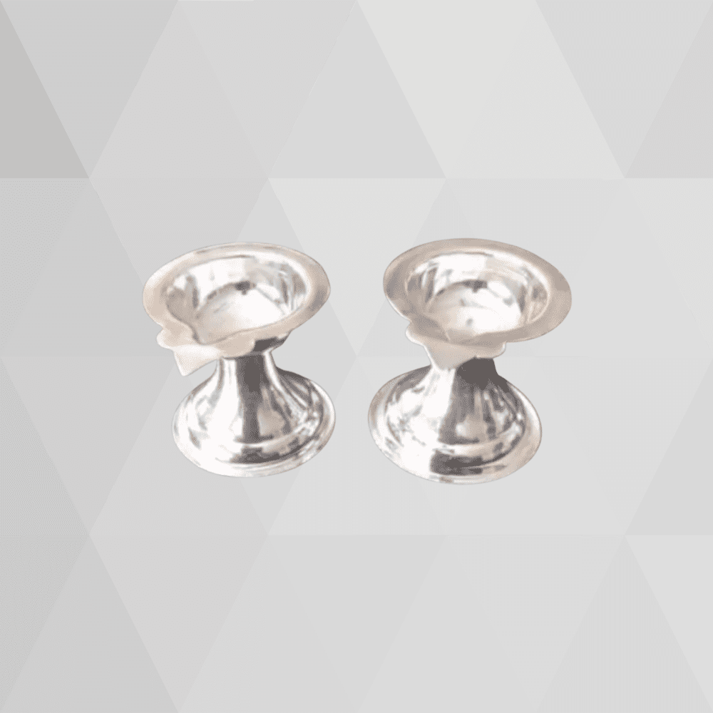 Pure Silver Diyas Pair, Diya Temple Pooja, Dia for Temple, Deepak for ...