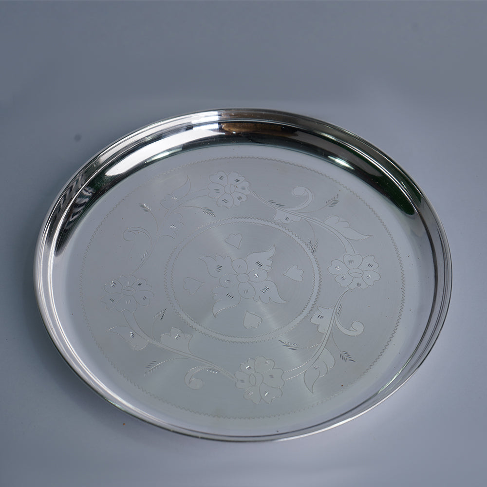 Pure Silver Floral Design Plate 305.9g - Walmart.com